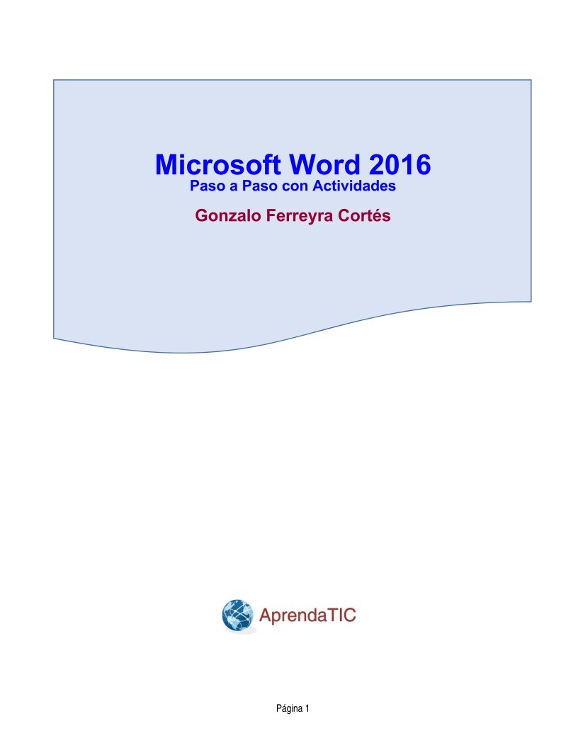 PDF de programación - Microsoft Word 2016 - Paso a Paso con actividades
